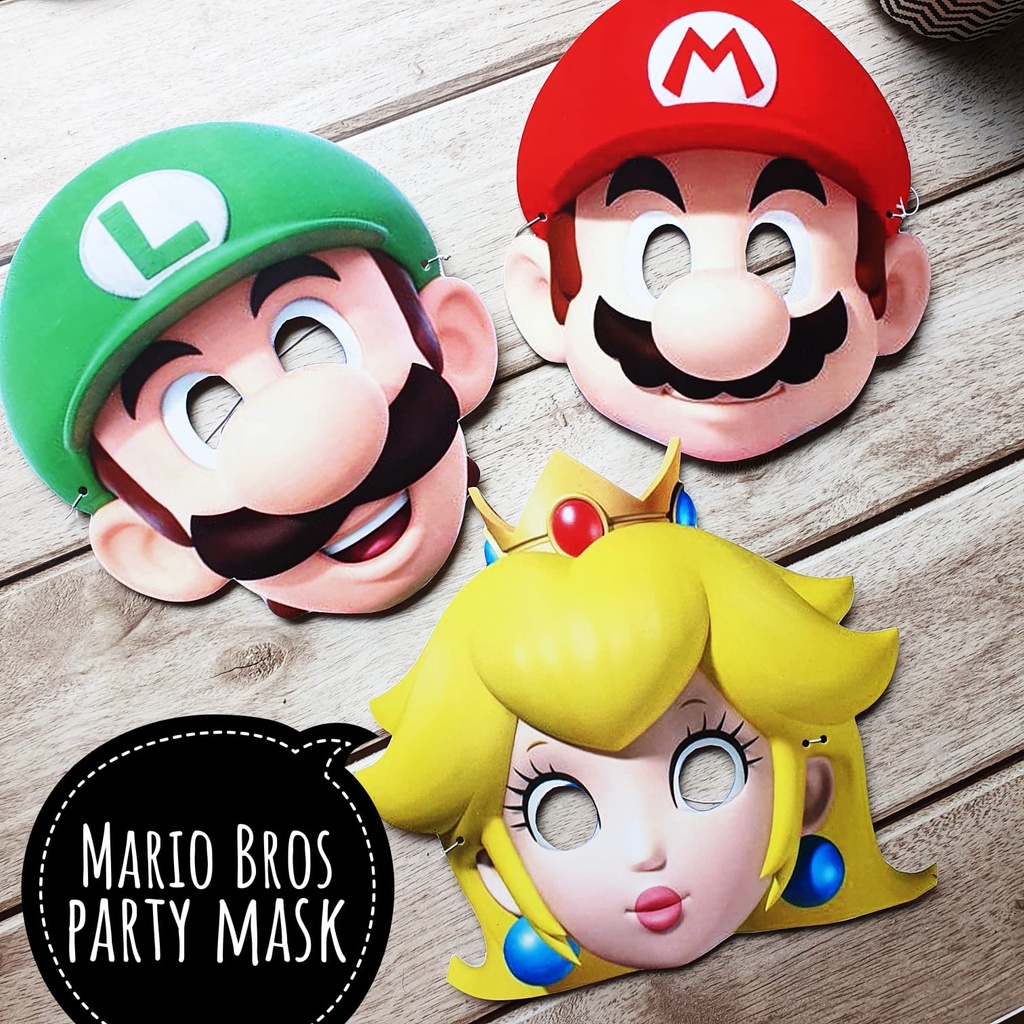Mario Bros Party Mask Party Mask Birthday Birthday Accessories Prop ...