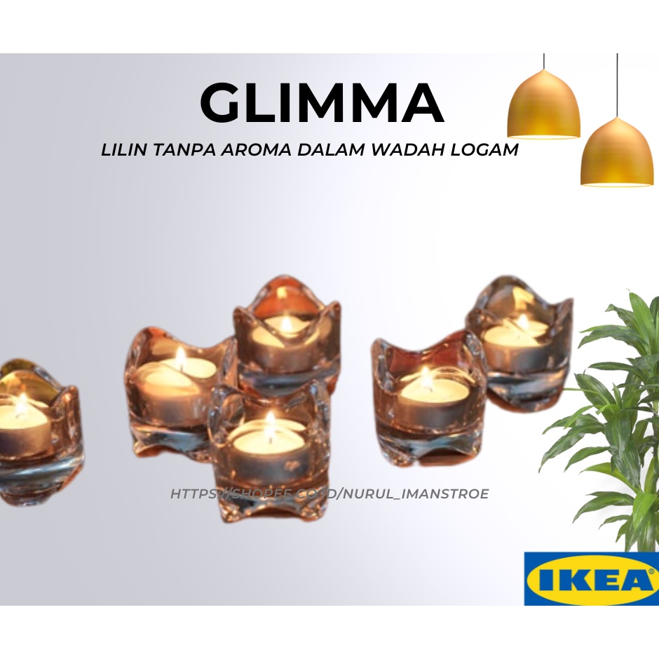 LILIN Unscented Candle In Metal Container IKEA Glimma (per pcs ...