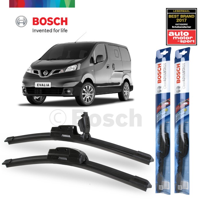 Free Shipping Frameless Car Wiper Nissan Evalia Bosch Clear Advantage
