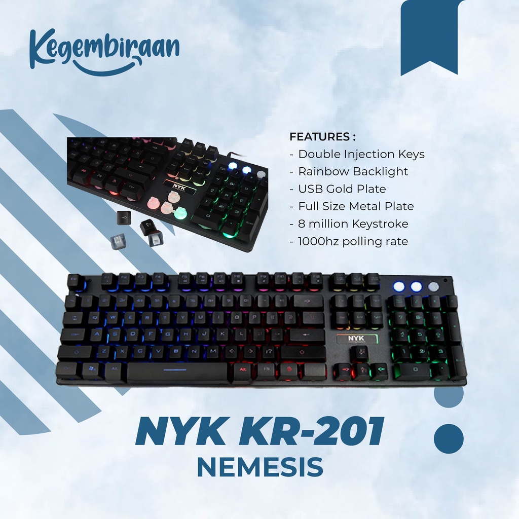 Nyk KR-201 Game Master Gaming Keyboard Full Size Metal Rgb Light ...