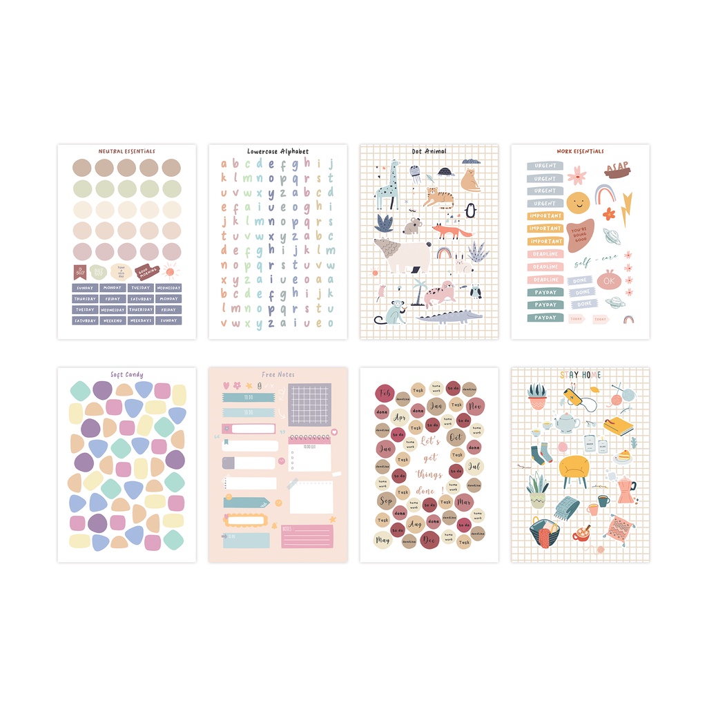 Sticker Bujo Journaling Kiss Cut Cartoon Dot Poster Wall Tumblr Wall ...