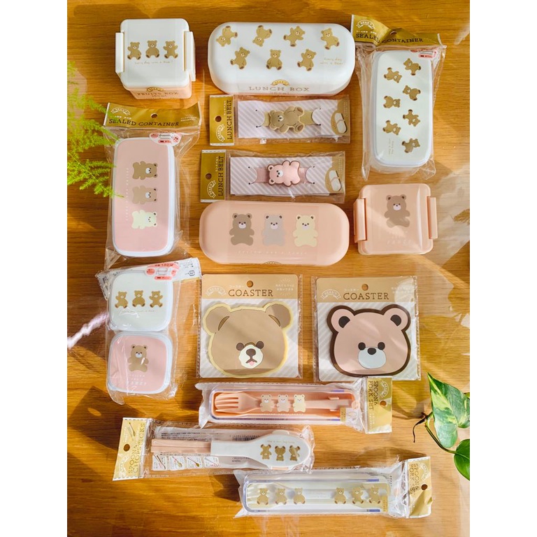 Bear Lunch Box Set Pastel Color/ Bear Lunch Box Pastel Color/ Bento Box ...