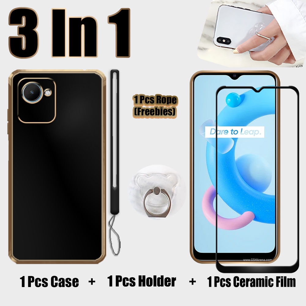 3 IN 1 For Realme C30 C30s Narzo 50i Prime Soft Silicone Electroplated ...