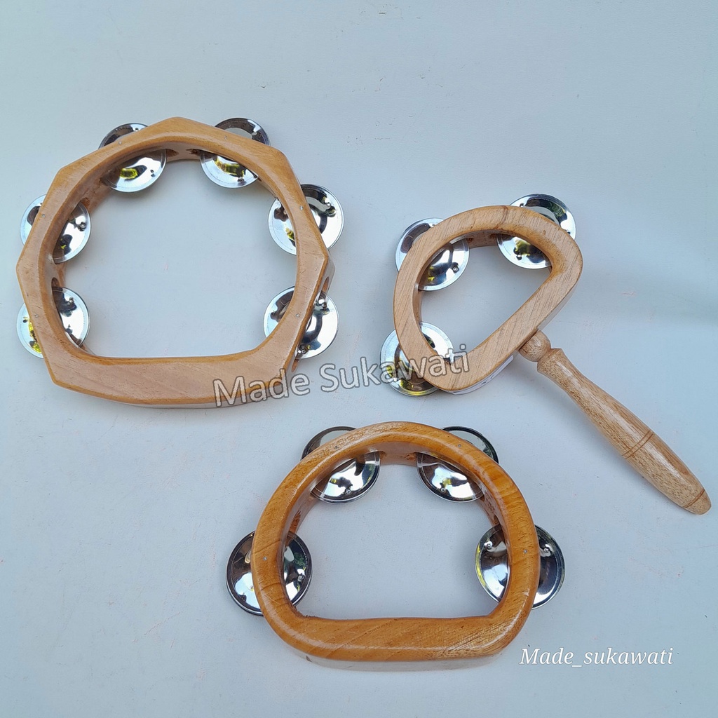 KAYU Wooden tambourine krecekan musical instrument | Shopee Philippines