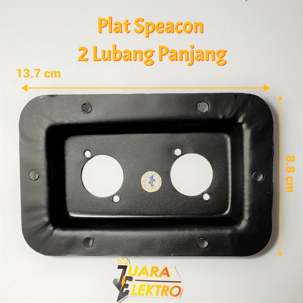 HITAM Long 2 Hole Speakon Plate | Black Metal DOF-002 Long 2 Hole ...