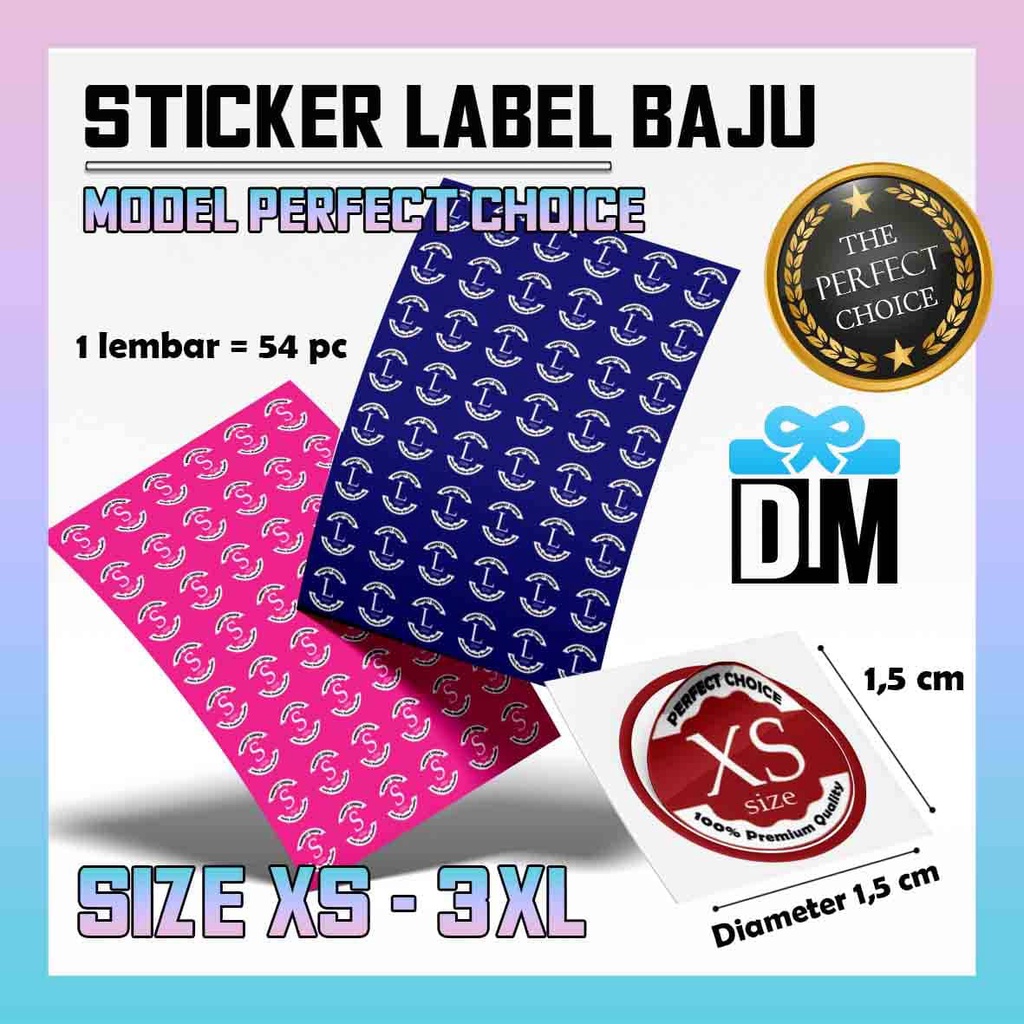 Perfect Choice Clothes Size Sticker All Sizes Pants Jacket CD BH ...