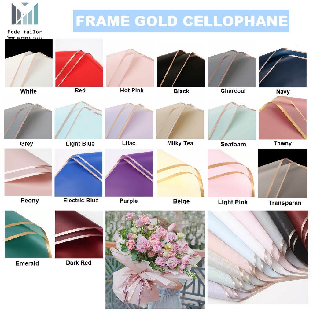 (Sheet) Flower Wrapping Frame Gold / Bouquet Paper | Shopee Philippines