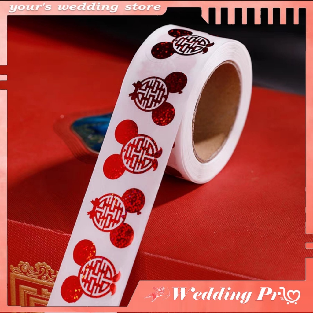 MERAH Red Hologram Xi Stickers / Stickers / Xi / Sangjit / Wedding ...
