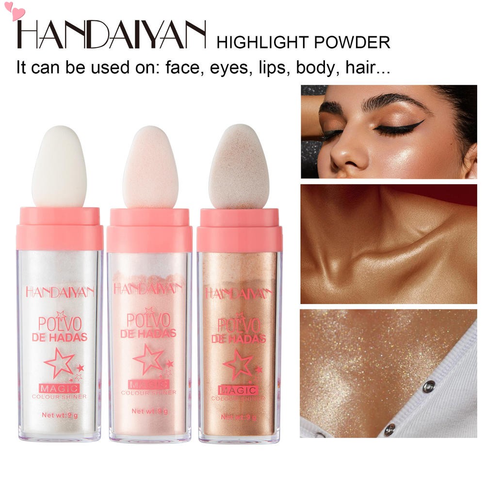 Body Glitter, Shimmer Face and Body Highlighter Powder with Sponge Head ...