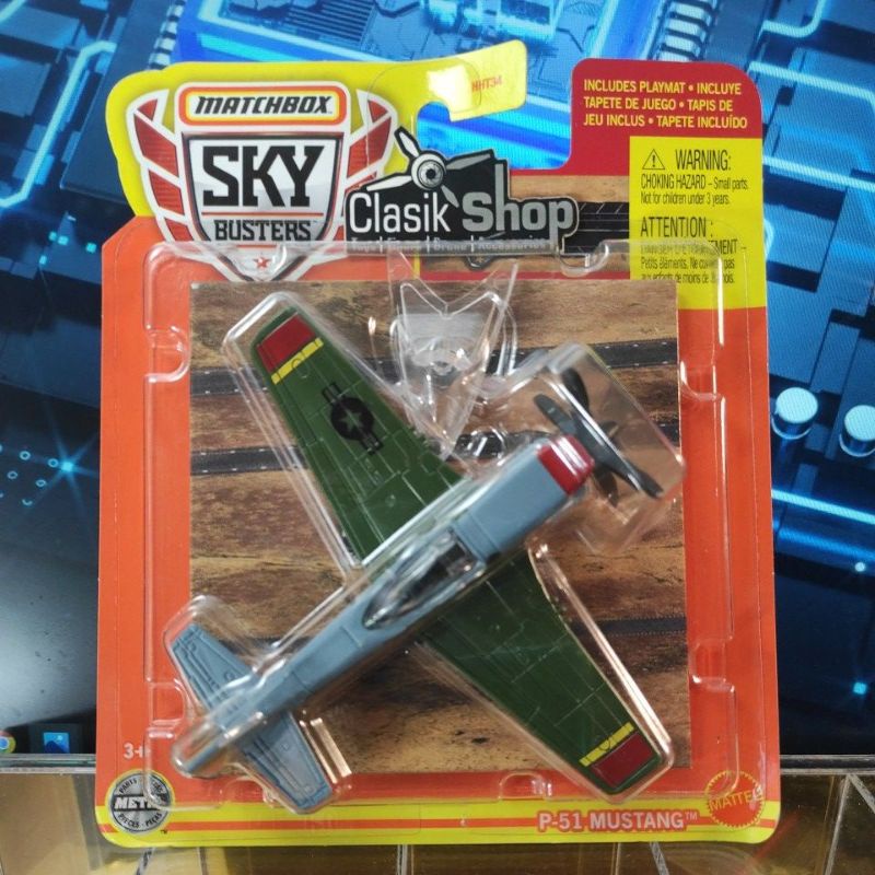 Matchbox Airplane Sky Busters P-51 Mustang Boeing F/A 18 Super Hornet Maverick F14 Tomcat ...