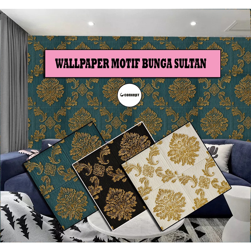 Cx 3D Batik Sultan Wall Foam Wallpaper with Damask Floral Motif ...