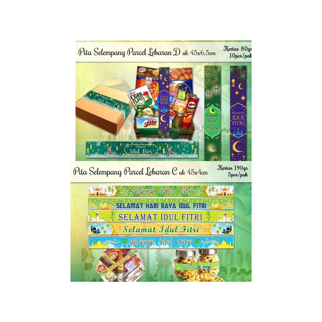 Eid Parcel Sash | EID fitri Parcel RIBBON | Eid Mubarak | Paper Tape ...