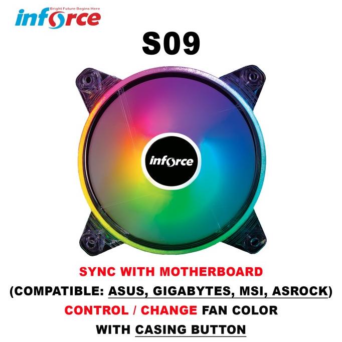 Inforce COOLING FAN S09 ARGB CASING 120MM COOLER CASE CONTROL MB SYNC ...