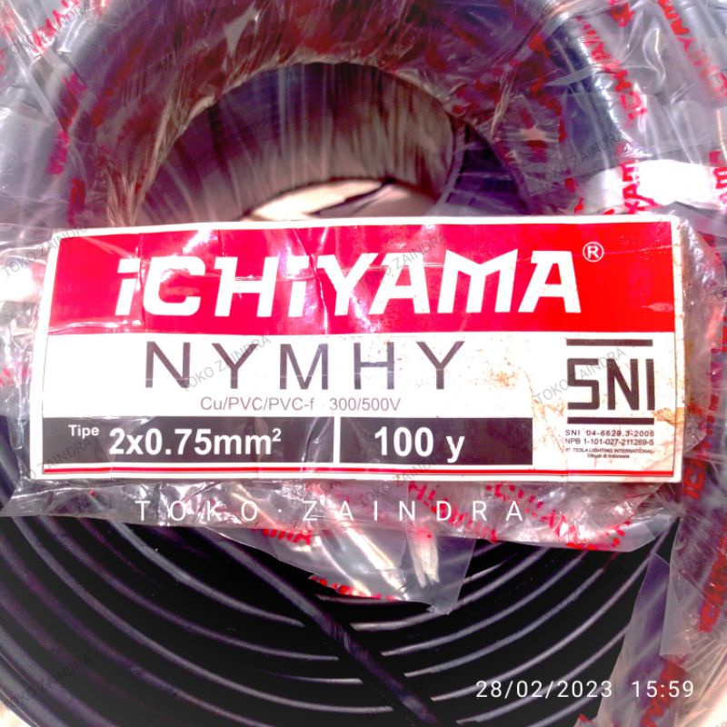 Nymhy electrical cable 2x0.75 mm ichiyama SNI fiber copper | Shopee ...