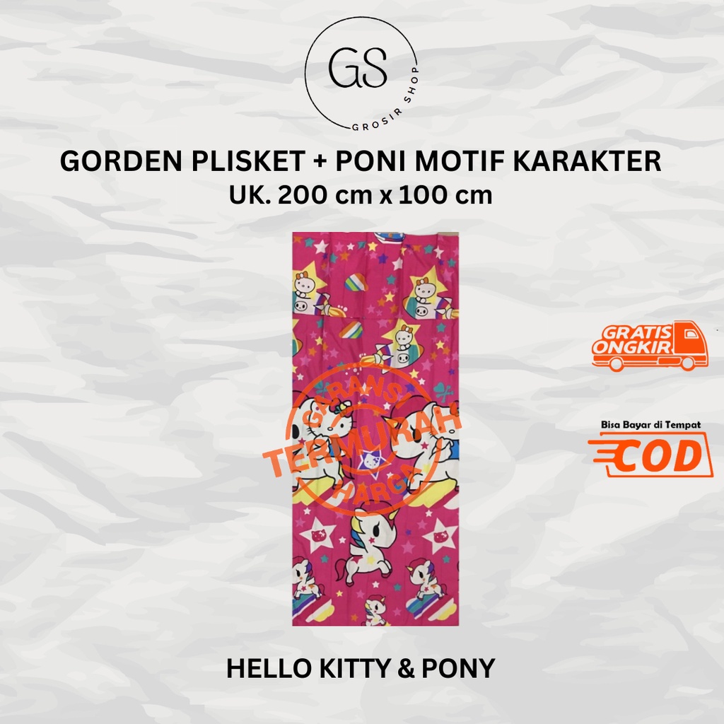 Curtains+hello KITTY & PONY Character Lace | Shopee Philippines