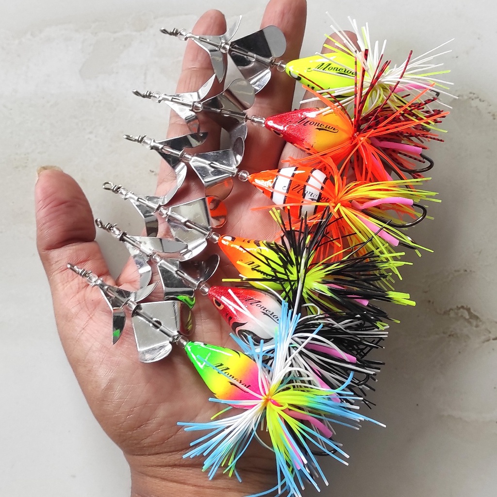 Toman Cork Chana Buzzbait buzz Bait Casting Bait Two Fan Propeler ...