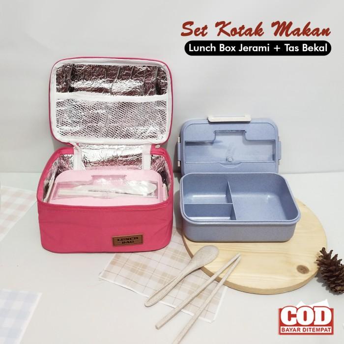 Straw Lunch Bag And Lunch Box Set With Aluminum Foil Coating | Shopee ...