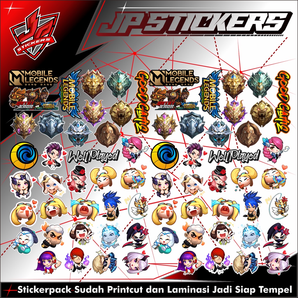 Sticker SET MOBILE LAGEND | Emot | Moonton | Emblem | Waterproof ...