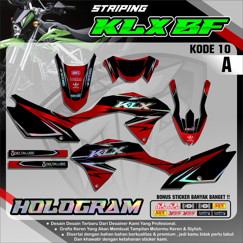 (ANTI Fade) KLX 150 G/BF/SE RAINBOW HOLOGRAM DECAL Sticker Graphic ...