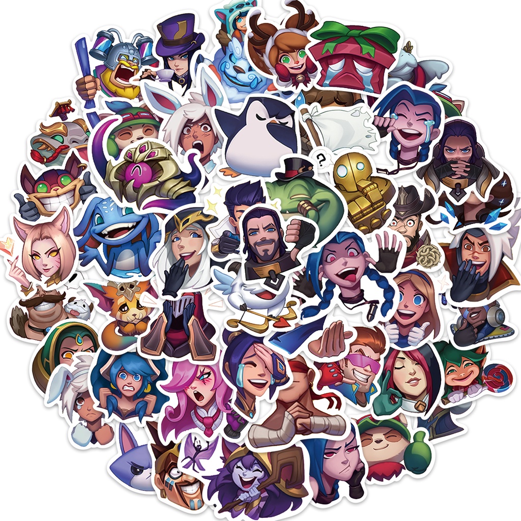50PCS League of Legends Emoji LOL Riot Games Stickers DIY Phone Laptop ...