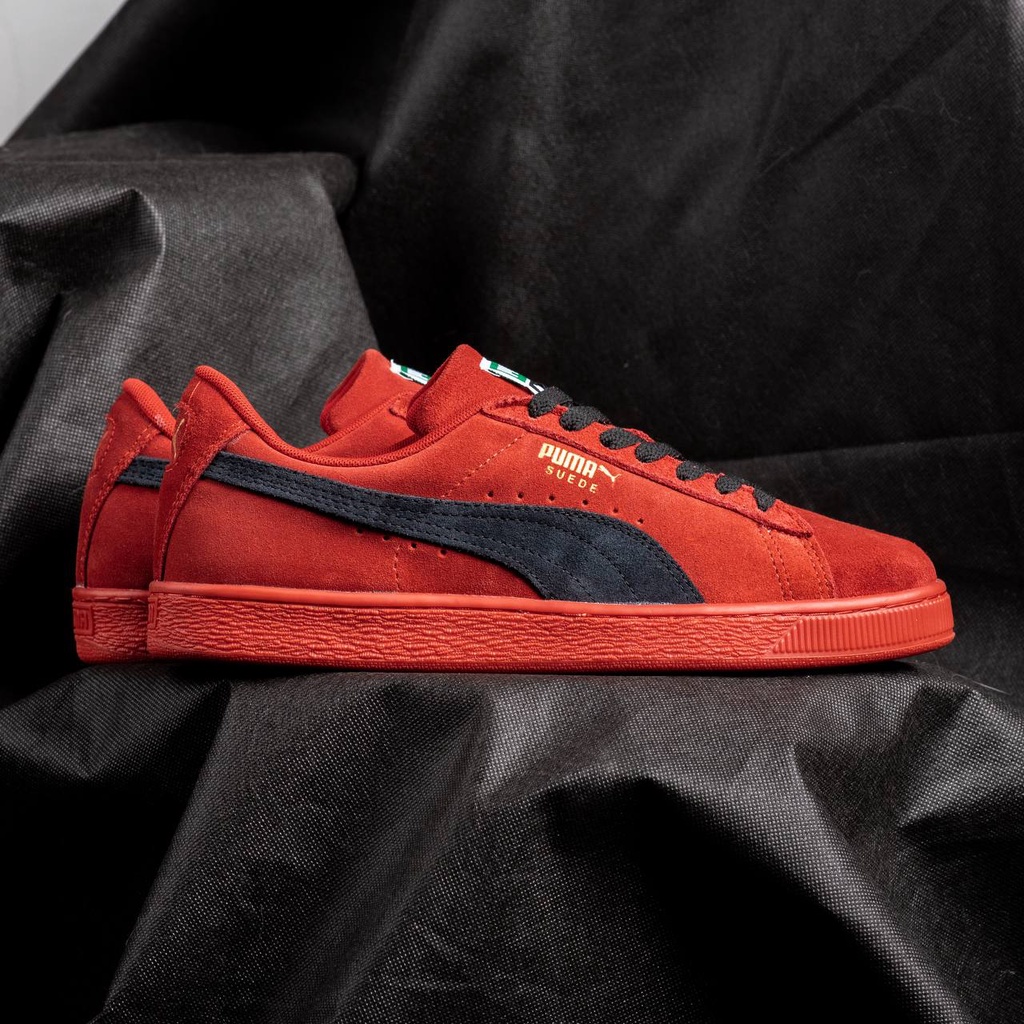 Puma SUEDE CLASSIC RED BLACK SNEAKERS - 100% ORIGINAL OEM | Shopee ...