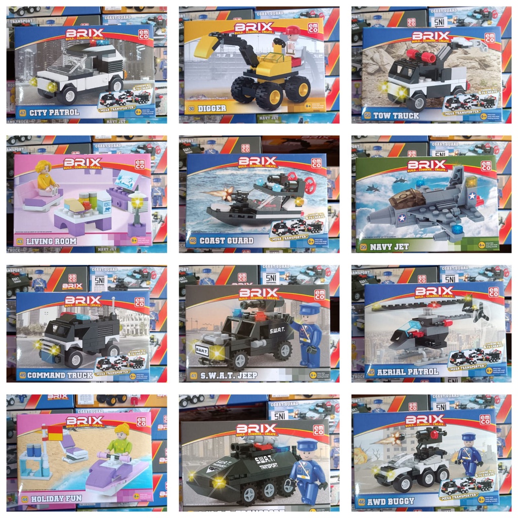 Emco Mini Brix Original transportation and house | Shopee Philippines