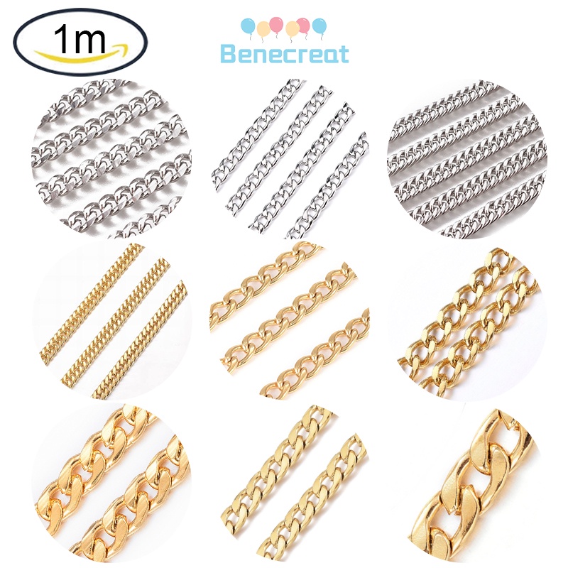1 meter 304 Stainless Steel Curb Chains Twisted Chains Gold Plated ...