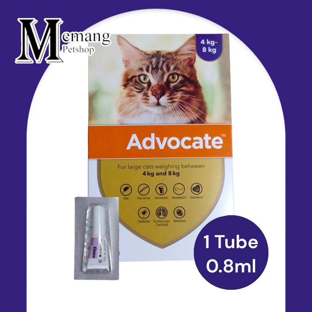 Advocate Cat 1 Tube - Flea Medicine - Cat Worms 4 - 8Kg | Shopee ...