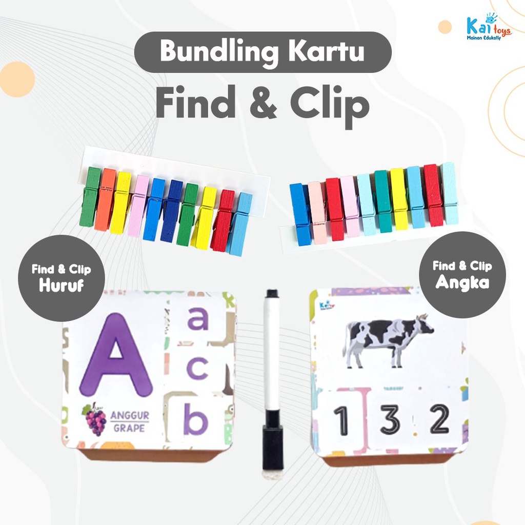 Bundling Package Find and Clip Letters and Numbers (52 cards free 20 ...