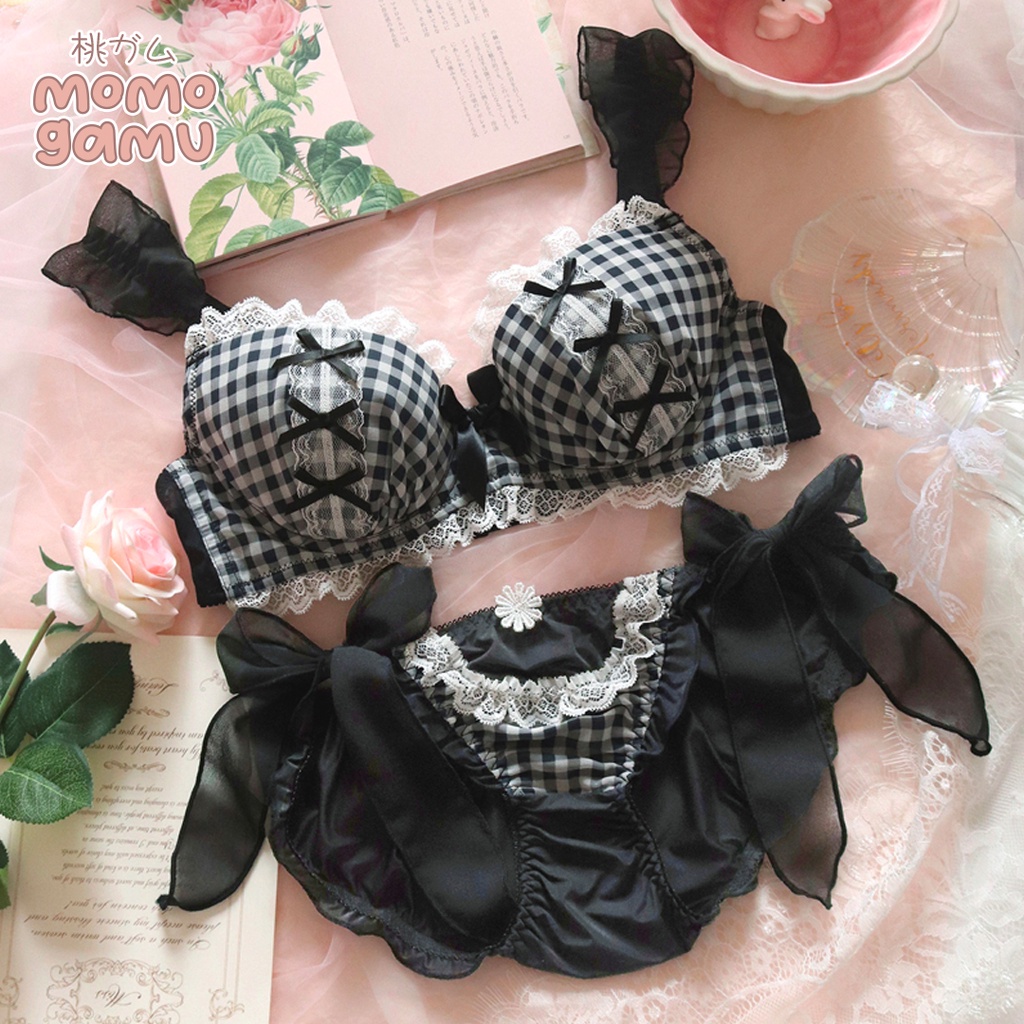 Playful Maid Bra/Lingerie Set (Size 36C/80C) || Momogamu Japanese Cute ...
