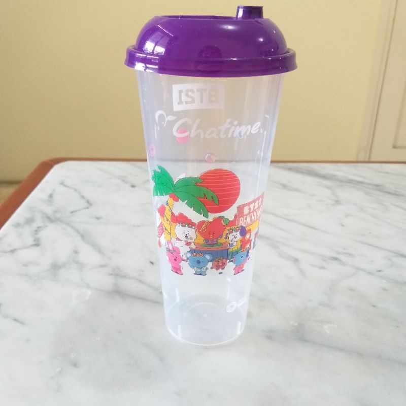Chatime Reusable Glass / Tumbler Cup × BT21 (Second/Preloved) | Shopee ...