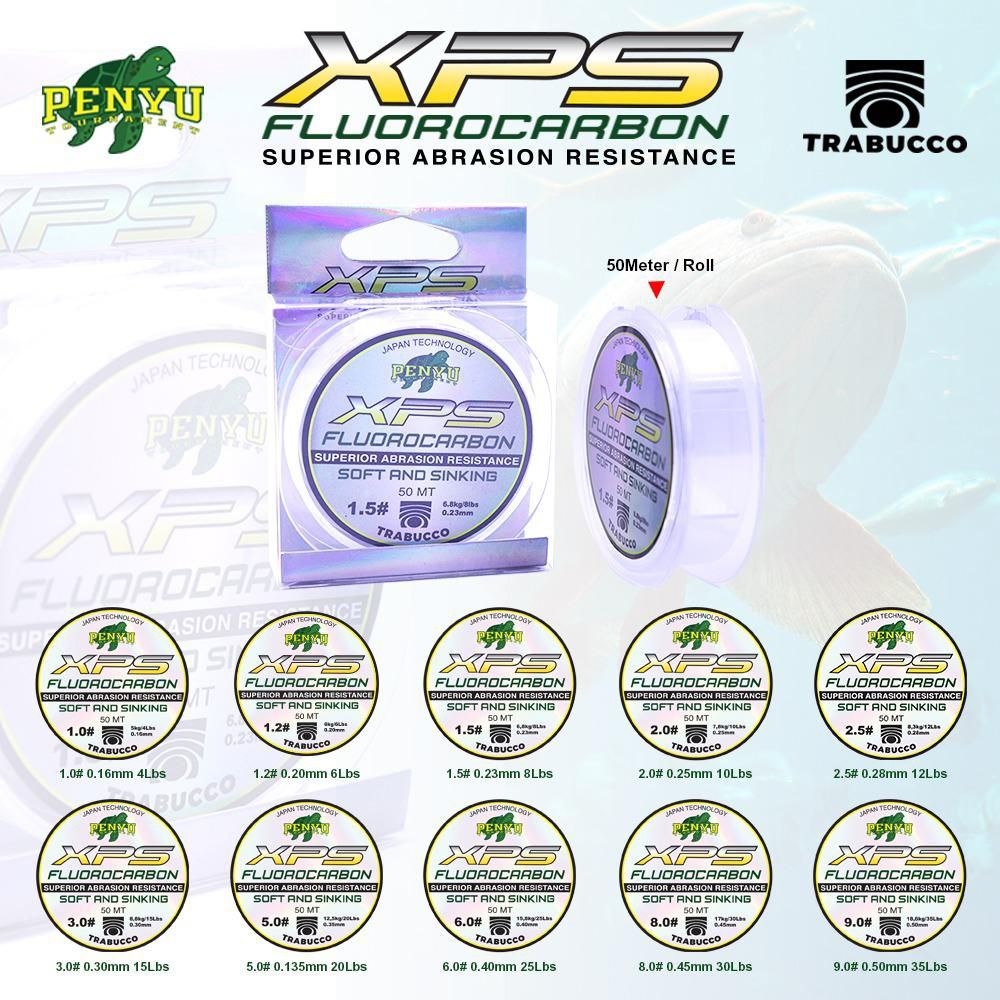 50m Trabucco Fluorocarbon XPS Turtle Leader String | Leader | Shopee ...