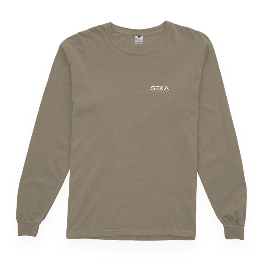 Seka Basics - Long Sleeve Khaki Logo 24s | Shopee Philippines