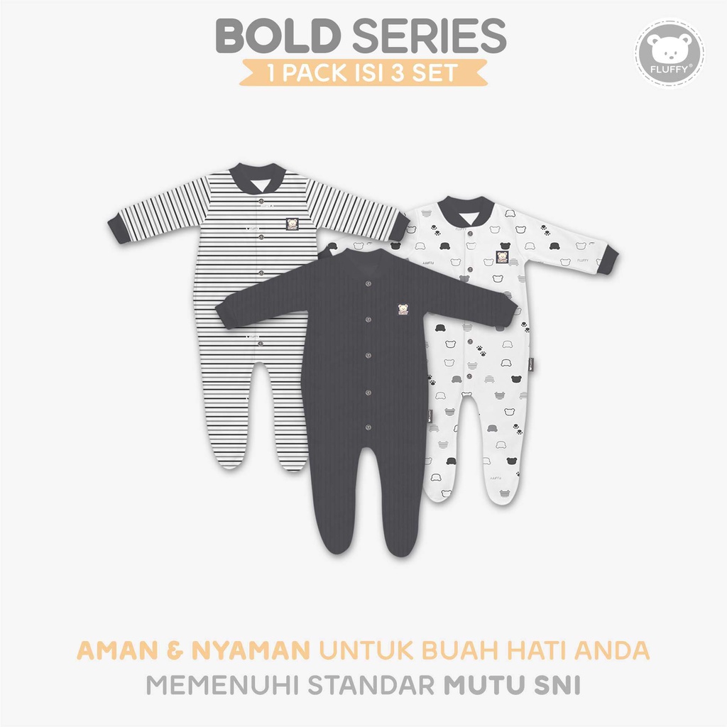 FLUFFY BOLD Sleepsuit (3 pairs) KDSK CHA SML | Shopee Philippines