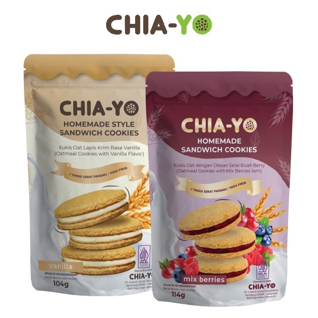 Chiayo Cookies Sandwich Vanilla & Mix Berries (Bundling) | Shopee ...