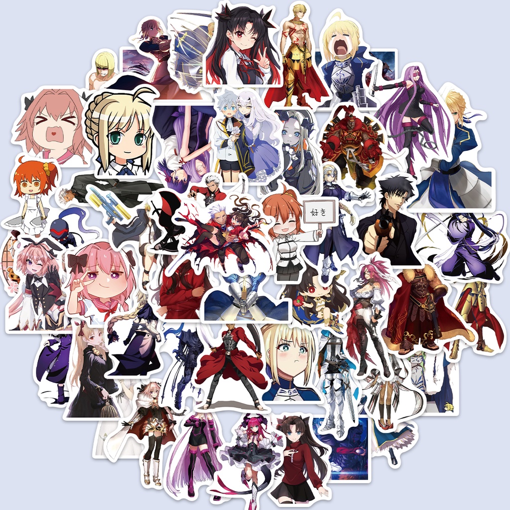 50pcs Fate Anime Game Stickers Waterproof Cool Graffiti Kids DIY Book ...