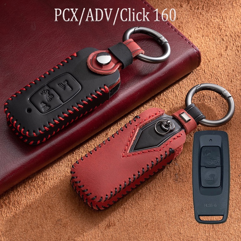 Honda PCX 160 Click 160 ADV 160 Remote Key Leather Case Cover Keychain ...
