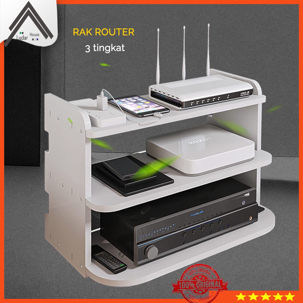 Hanging Rack Holds Set Top Box Wifi Router Modem 3 tiers DVD level ...