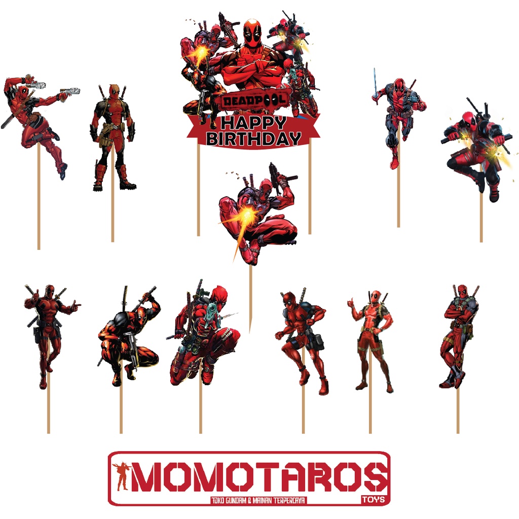 Deadpool cartoon cake Topper set | Shopee Philippines