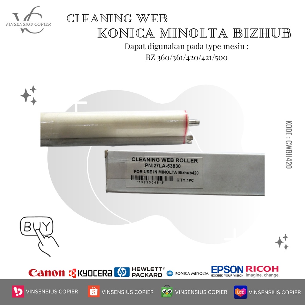 CLEANING WEB KONICA MINOLTA BIZHUB 420/500/501 COMPATIBLE | Shopee ...