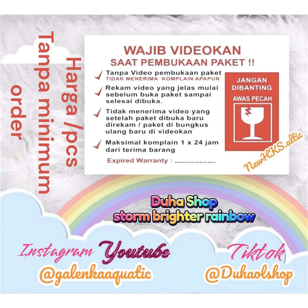 Unboxing label stickers, video stickers, open the package, fragile ...