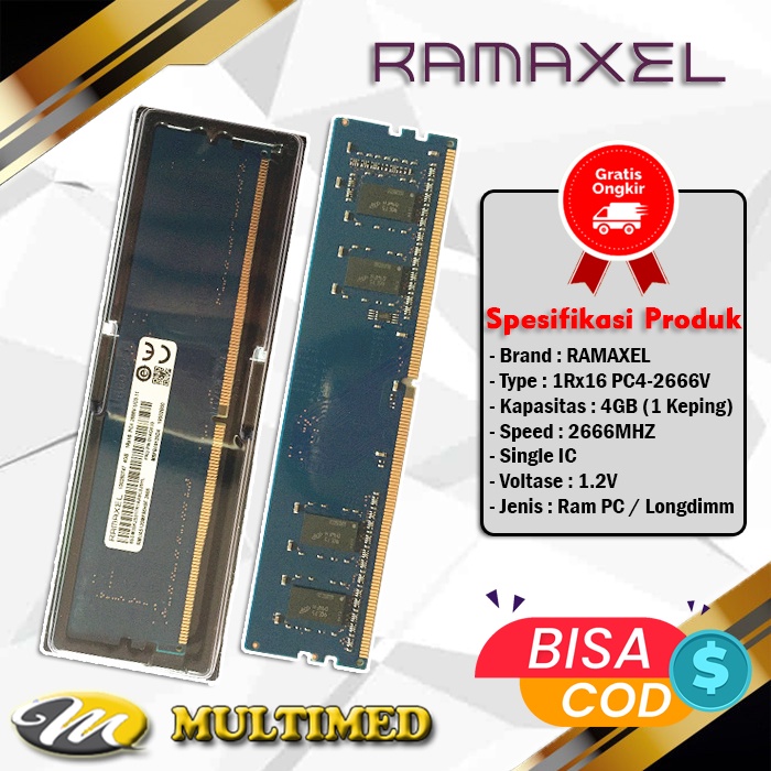 Memory RAM PC DDR4 4GB LONGDIMM RAMAXEL PC4-2666V | Shopee Philippines