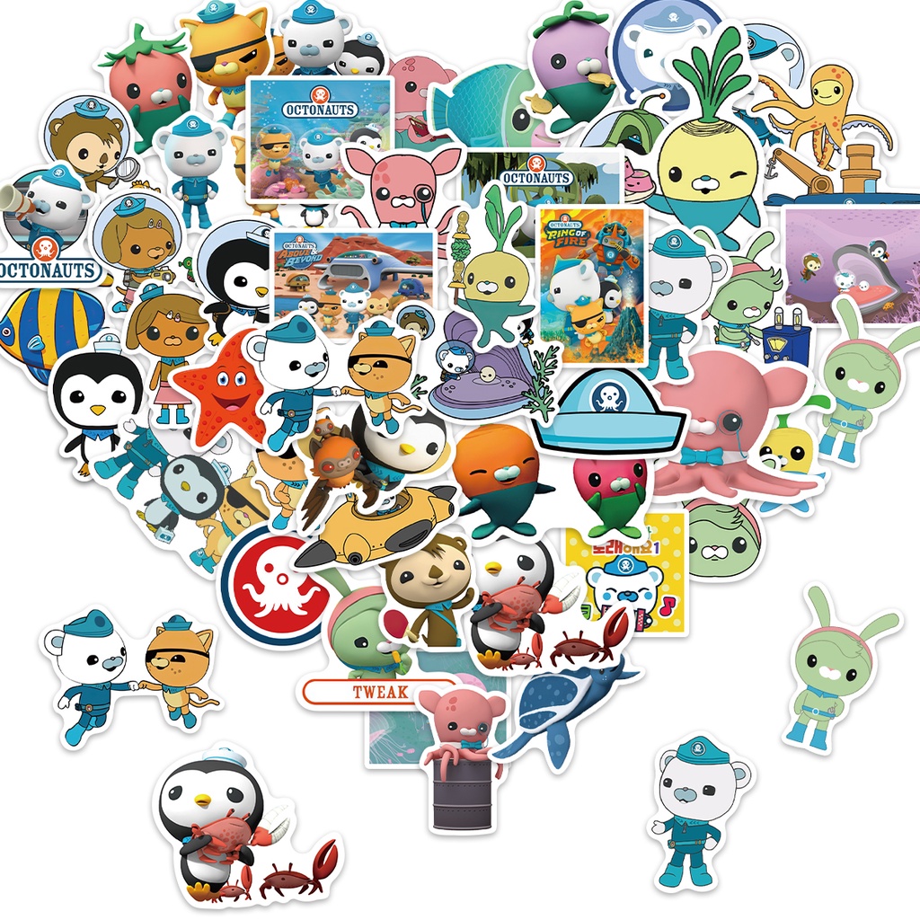 50pcs Octonauts Stickers Cute Ocean Animated Cartoon Image Decoration ...