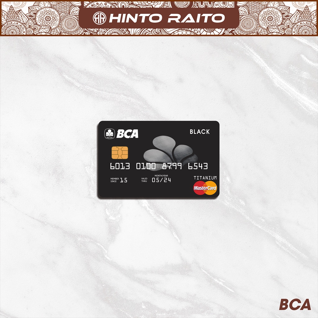 Fake BCA Black Card ATM Card Sticker - Emoney Flazz Vinyl Skin Card ...
