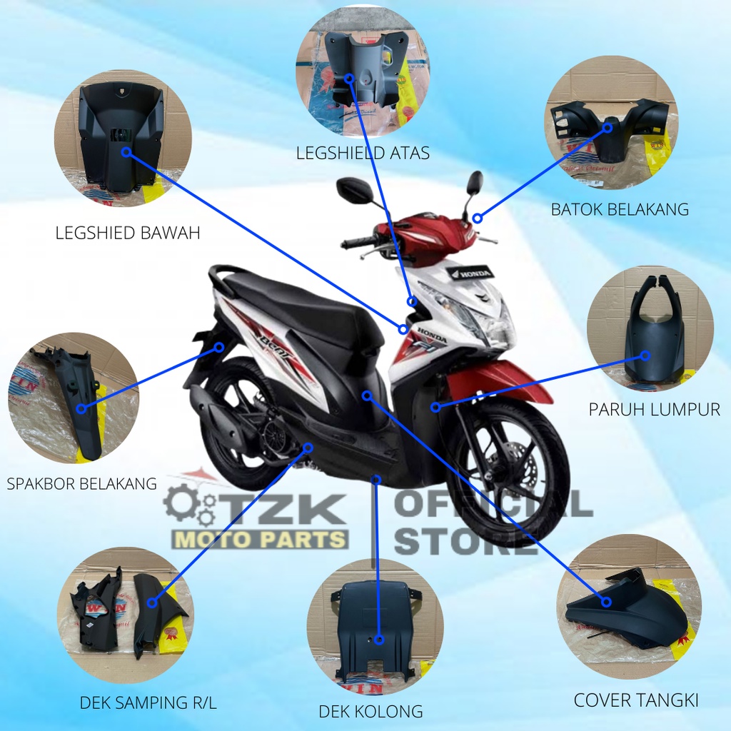 Cover Body Rough Body Honda Beat Fi 2012 2013 2014 2015 Stater Smooth ...