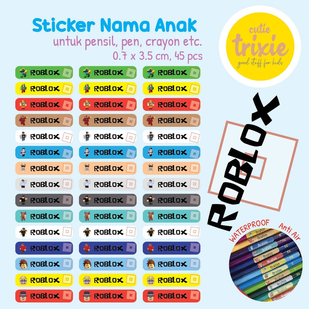 ROBLOX Pencil Children's Name Label Sticker | Shopee Philippines