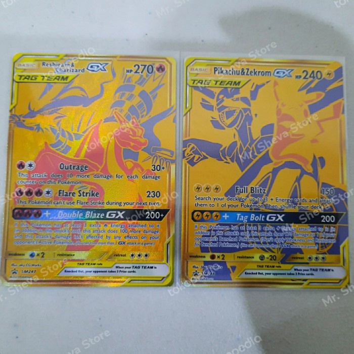 Zekrom PIKACHU POKEMON 2-card Package And CHARIZARD GX GOLD PR ORI ...