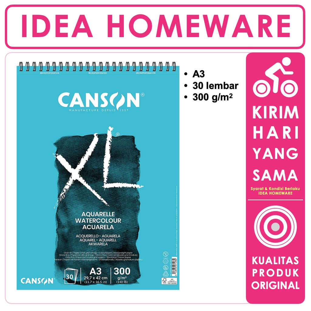 Canson XL Aquarelle A3 - Watercolor Paper Cold Pressed Watercolor Paper ...