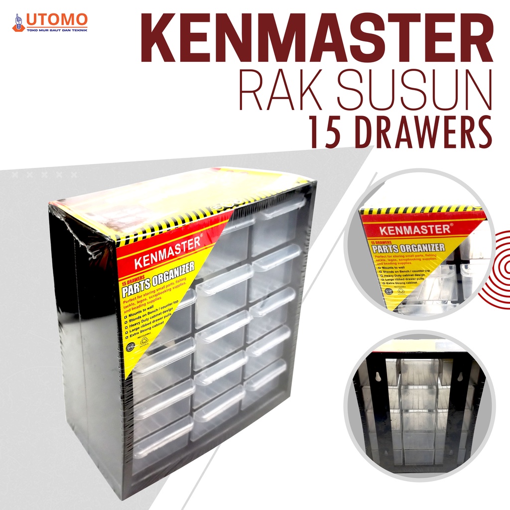 Kenmaster Slot Drawer Partition Stacking Shelf 15 Compartments / Drawer ...
