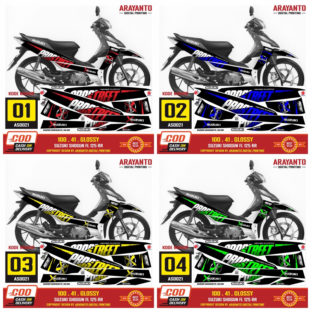 Suzuki Shogun FL 125 RR Striping Sticker Variation Decal AS0021 Graphic ...